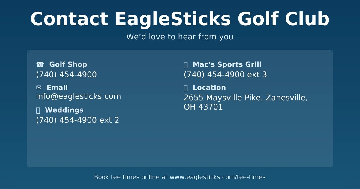 Contact Us - EagleSticks Golf Club
